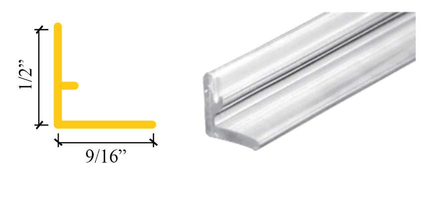 L' Angle Jamb Seal with Pre-Applied Tape PVC-60T - Shower Hardware