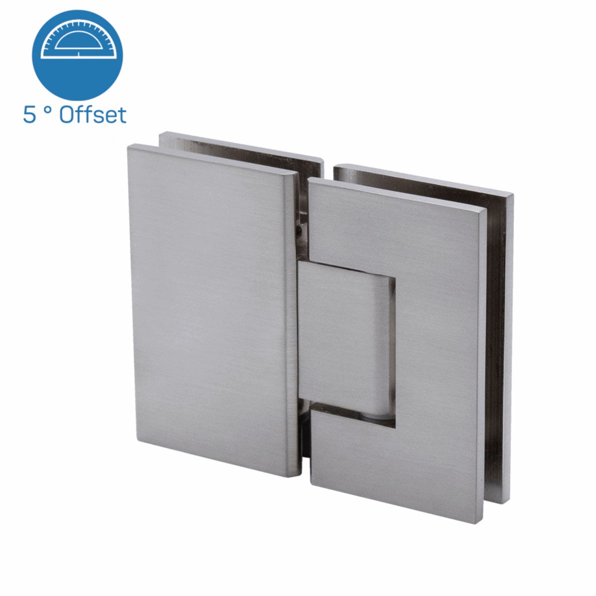 180° Glass to Glass 5° Hinge IMP-1805-Brushed Nickel - Shower Hardware
