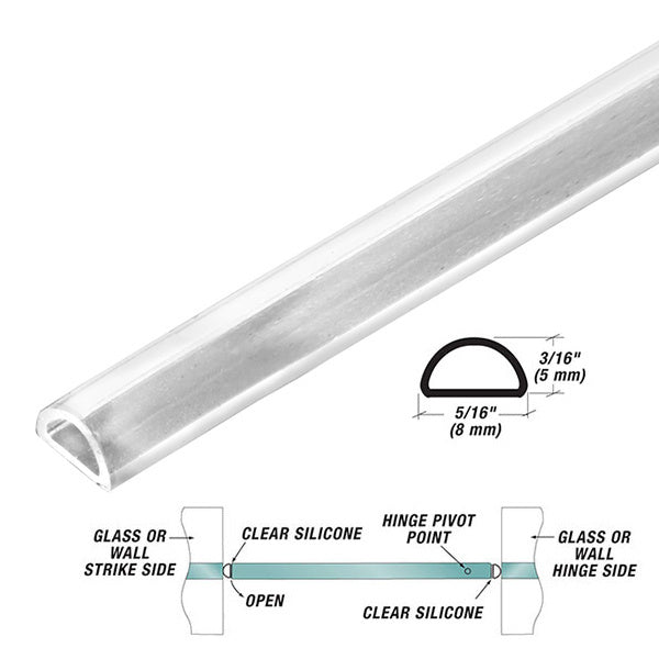 Translucent Silicone Bulb Seal SBS - Shower Hardware
