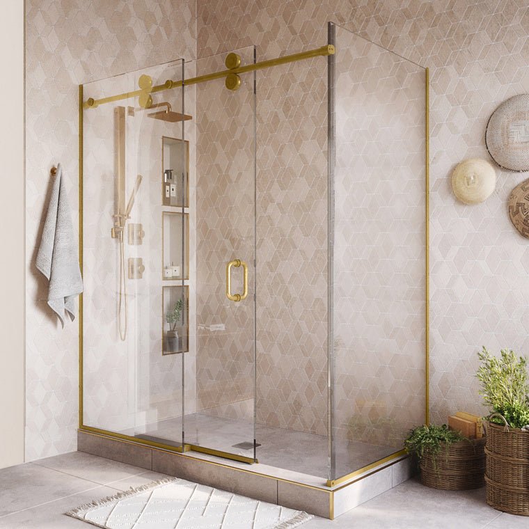 Capri Series 180 Degree Single Sliding Door System Kit CAP78SB - Shower ...